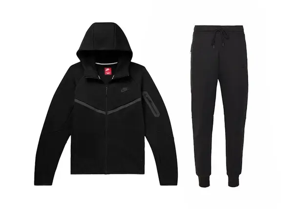 Nike Sportswear Tech Fleece Windrunner Full Zip Hoodie & Jogger Set - Black