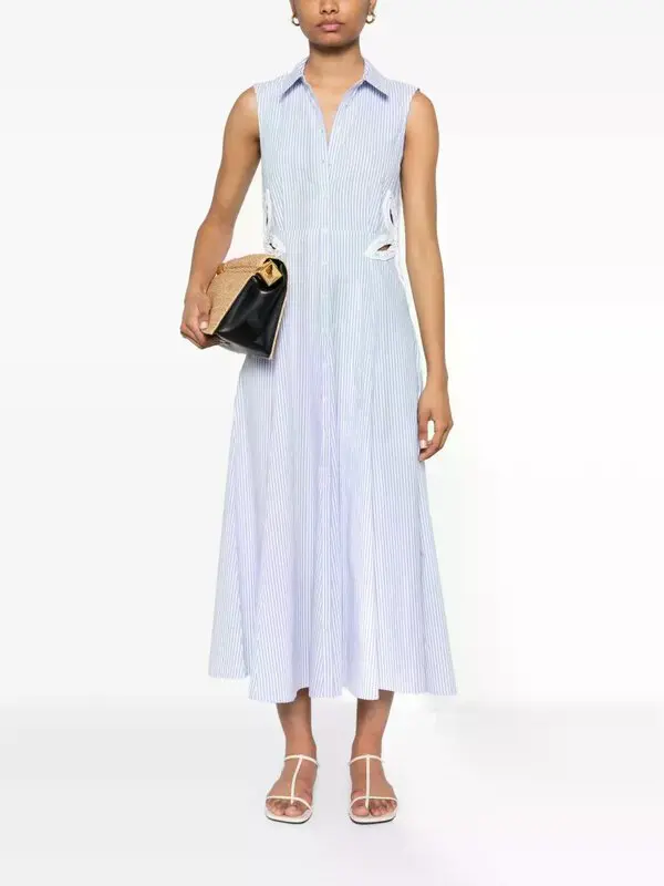 Sandro Striped Shirt Midi Dress