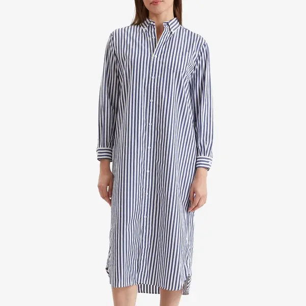 BEAMS Stripe Maxi Shirt Dress