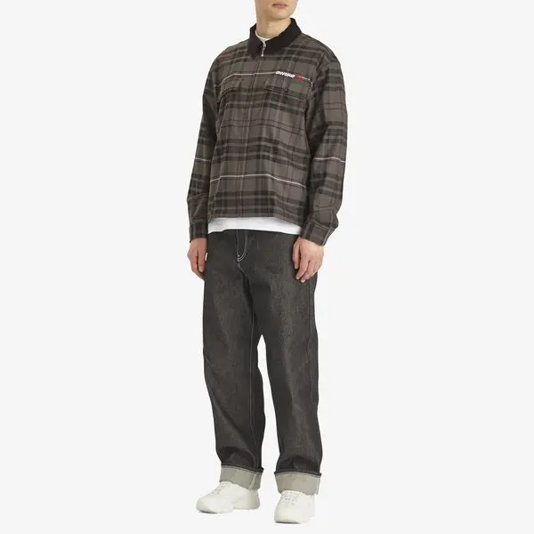 AWAKE NY Plaid Flannel Zip Overshirt