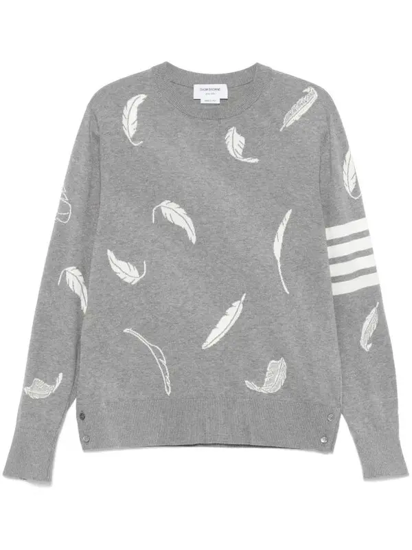 Thom Browne Feather-intarsia Cotton Sweater