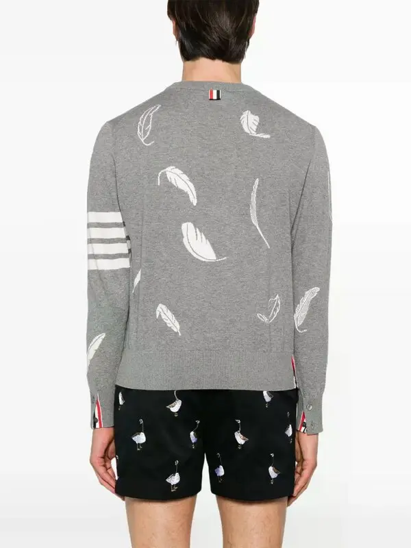 Thom Browne Feather-intarsia Cotton Sweater