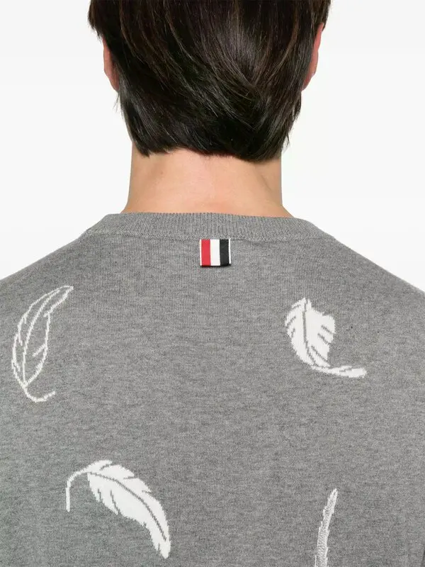 Thom Browne Feather-intarsia Cotton Sweater