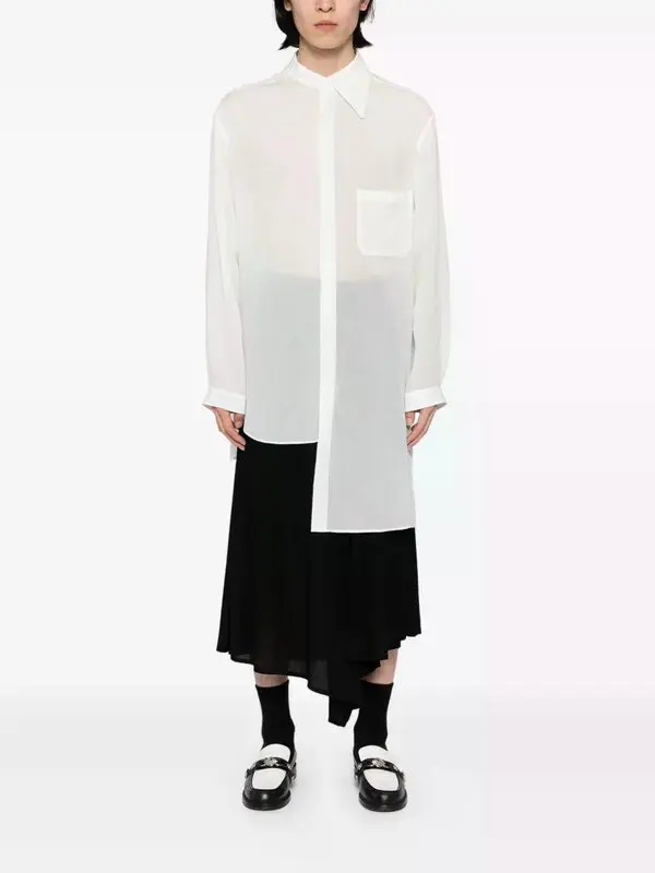 Yohji Yamamoto Cellulose Loan Unbalanced Collar Shirt