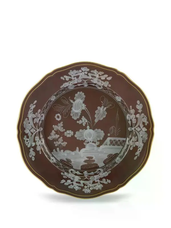 GINORI 1735 Oriente Floral-patterned Plate - Brown