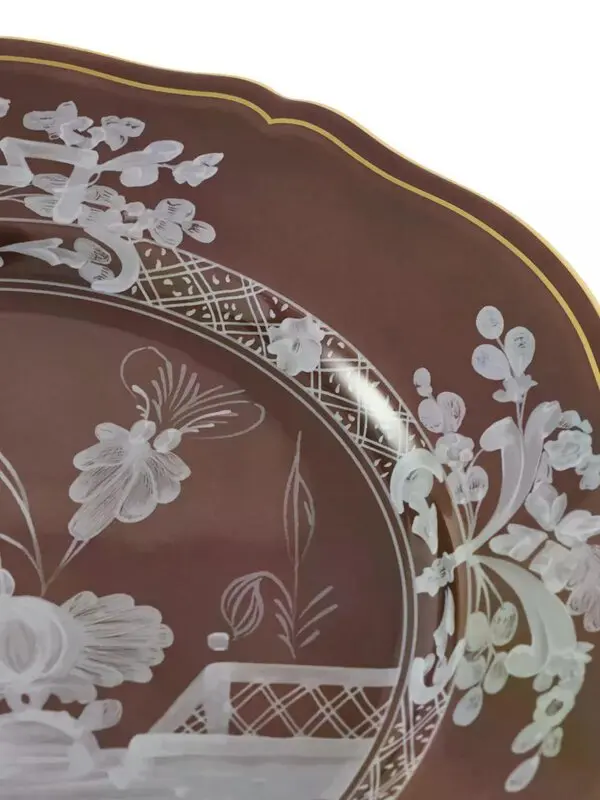 GINORI 1735 Oriente Floral-patterned Plate - Brown