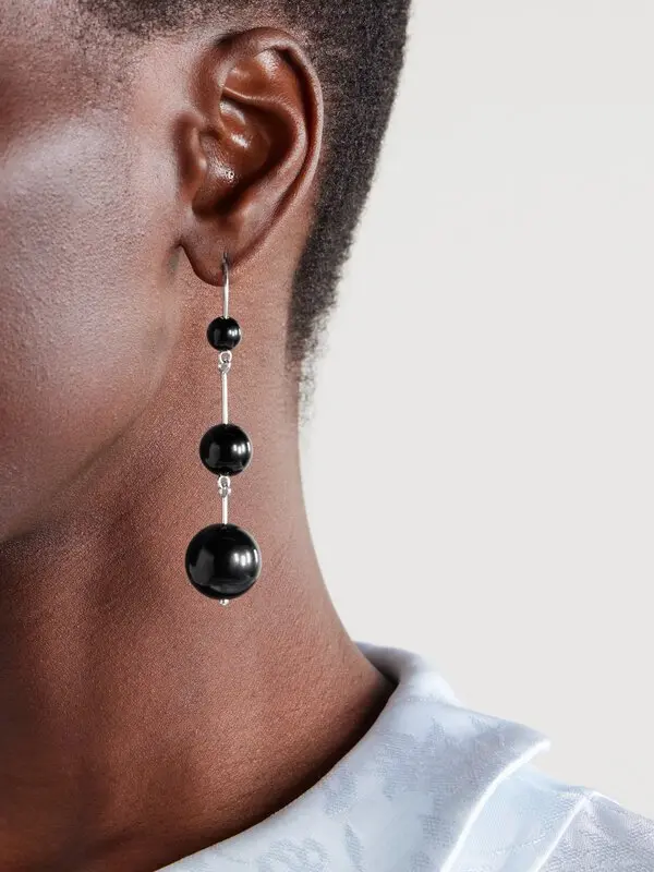 SOPHIE BUHAI Olive Onyx Earrings - Silver