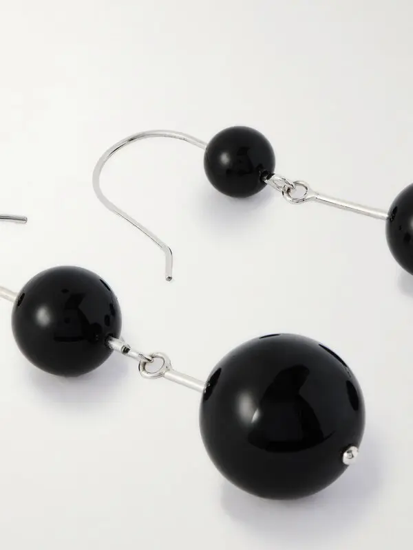 SOPHIE BUHAI Olive Onyx Earrings - Silver
