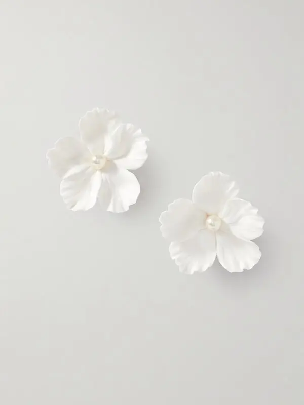 JENNIFER BEHR Verone Clay And Faux Pearl Earrings - White