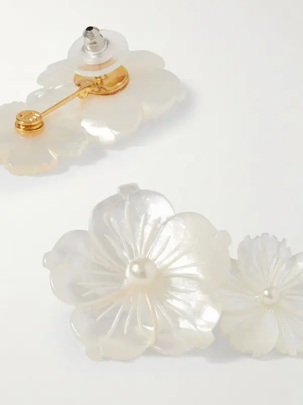 JENNIFER BEHR Geneva Mother-of-pearl And Pearl Drop Earrings - Neutrals