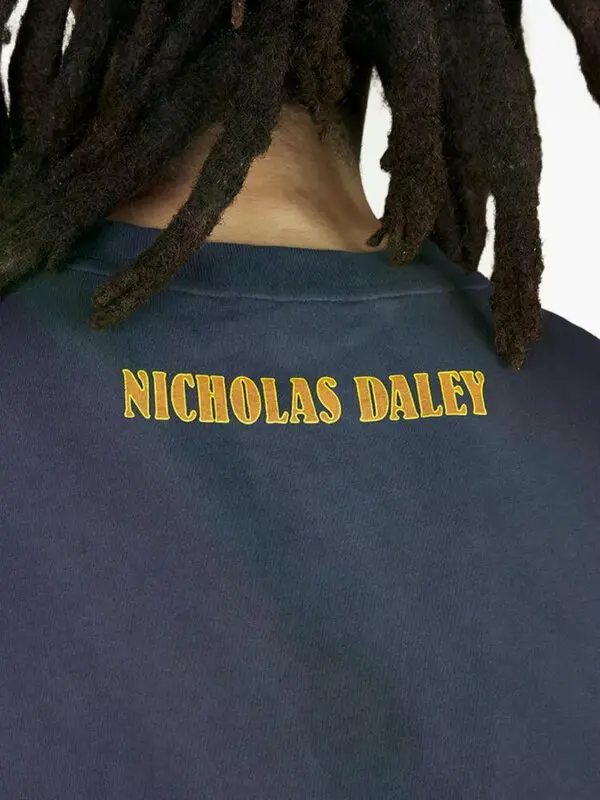 NICHOLAS DALEY Slogan-print T-shirt - Blue