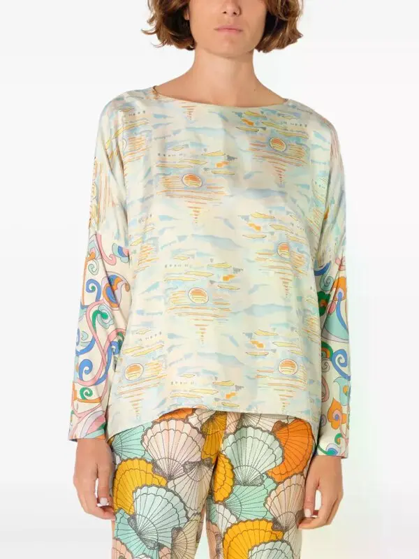 La Prestic Ouiston Mix-print Blouse