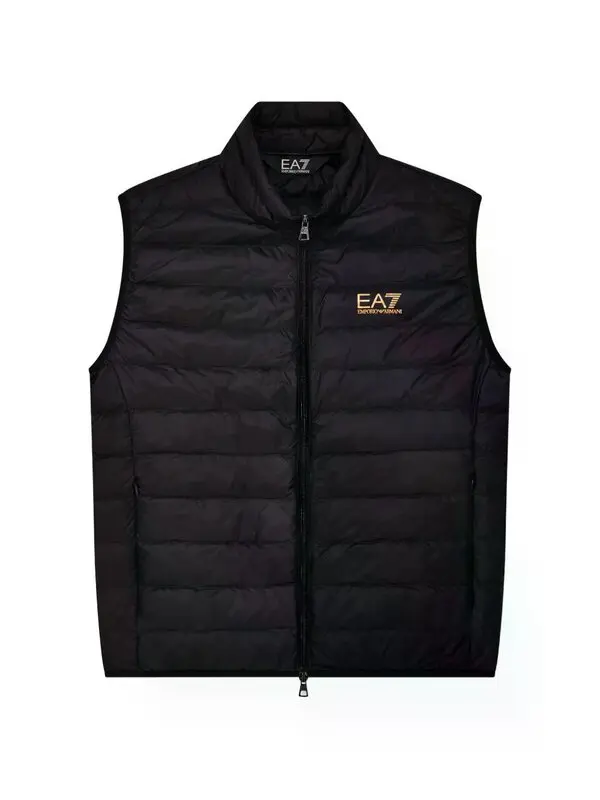 EA7 Logo-print Padded Gilet - Black