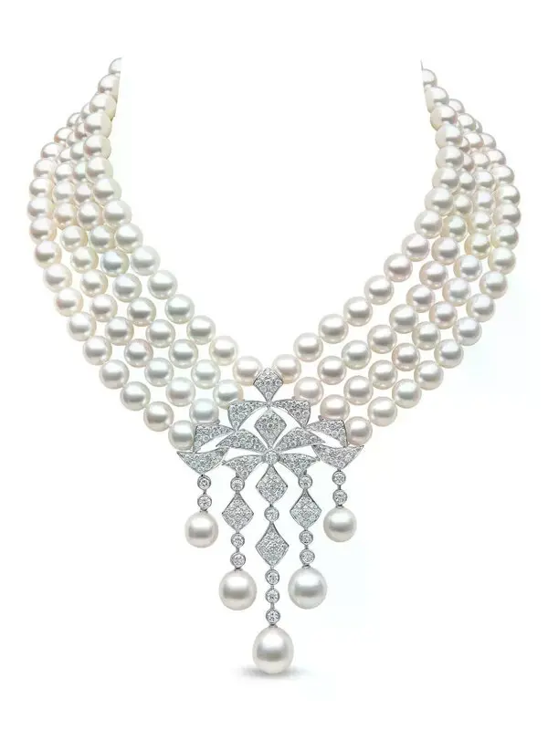 Yoko London 18k White Gold Pearl And Diamond Necklace - Silver