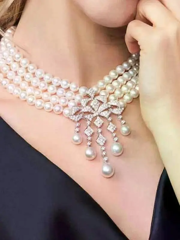 Yoko London 18k White Gold Pearl And Diamond Necklace - Silver