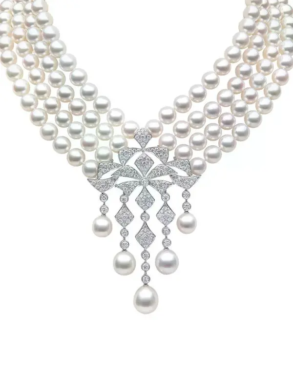 Yoko London 18k White Gold Pearl And Diamond Necklace - Silver