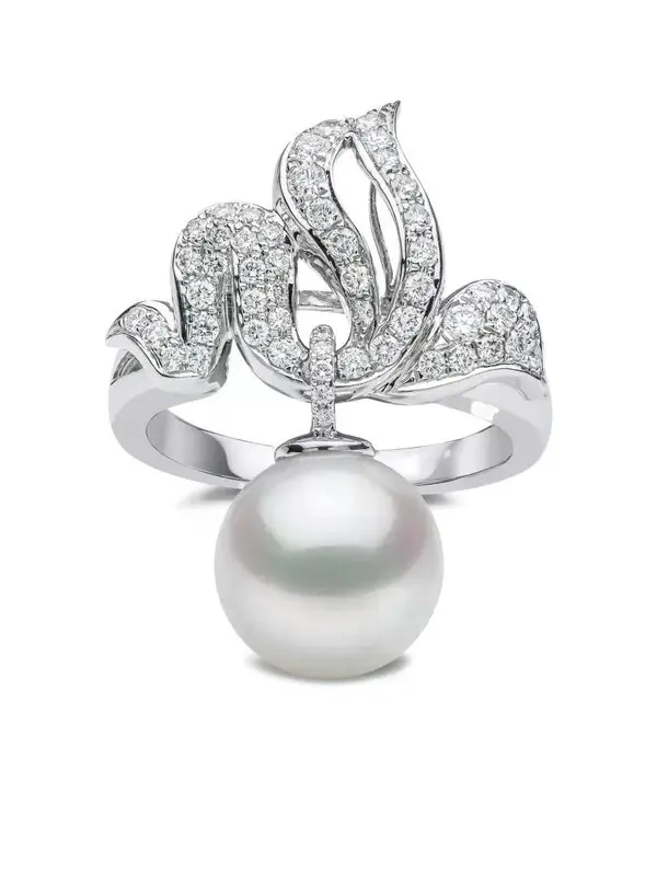 Yoko London 18k White Gold Pearl And Diamond Ring - 7 White Gold