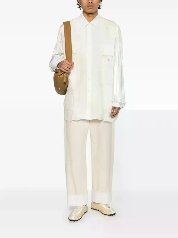 MAISON MARGIELA Striped Layered Overshirt Jacket