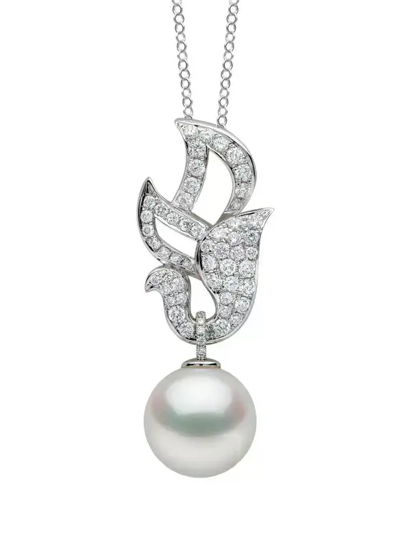 Yoko London 18k White Gold Pearl And Diamond Pendant - Silver