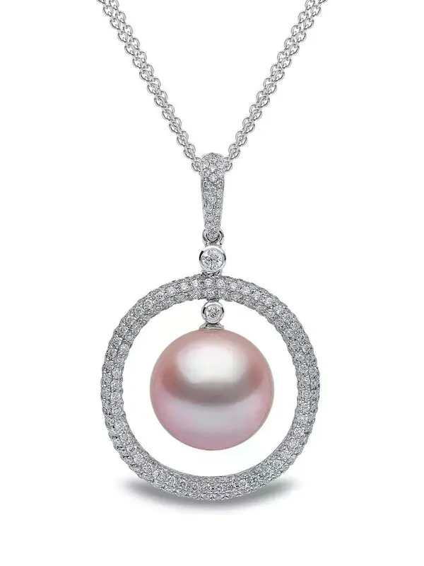 Yoko London 18k White Gold Diamond And Pearl Pendant - Silver