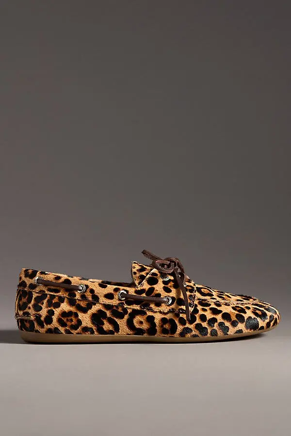 Sperry Slim Boat Shoes - Leopard Leather Pony Hair