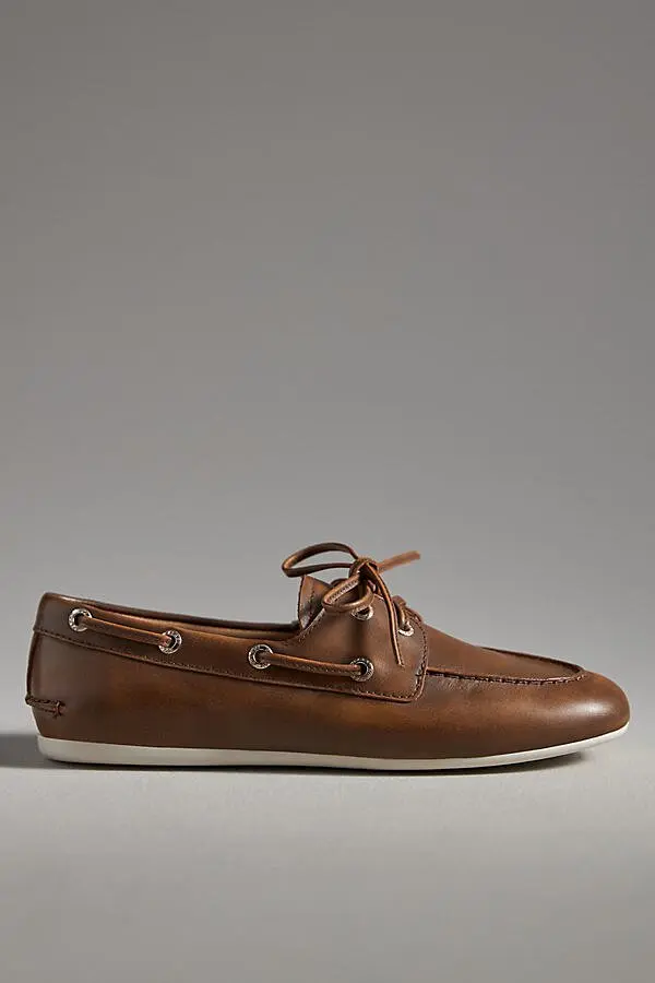 Sperry Slim Boat Shoes - Tan Leather Distress