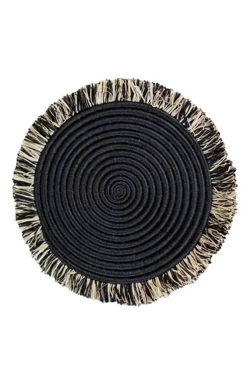 INDEGO AFRICA Raffia Fringe Placemat - Natural