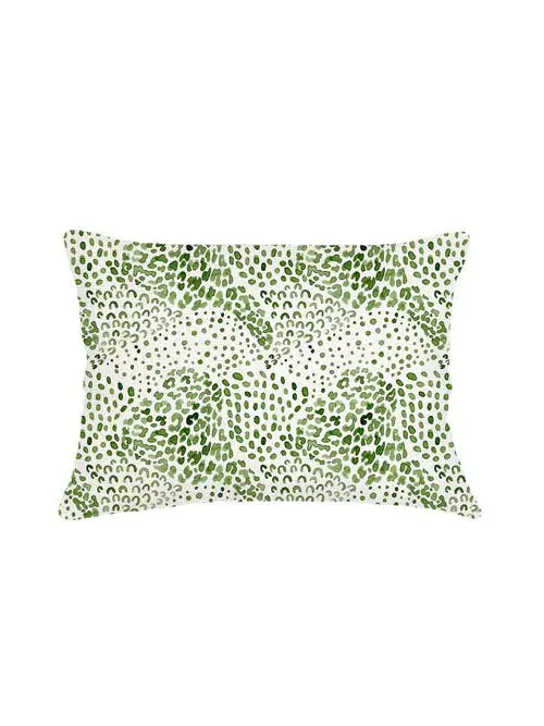Anaya Cheetah Velvet Pillow With Down Alternative Insert - Green