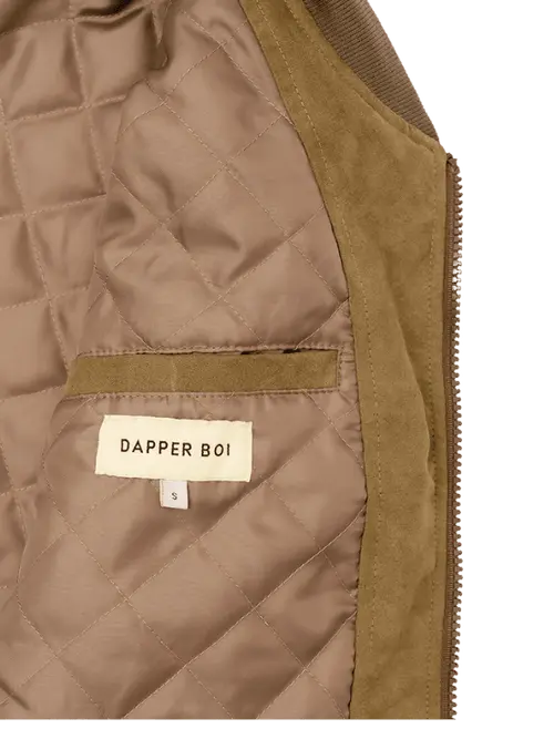 DAPPER BOI Microfiber Suede Bomber Jacket
