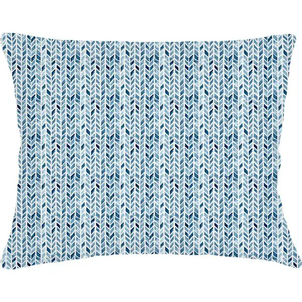 Anaya Chevron Velvet Pillow With Down Alternative Insert - Indigo