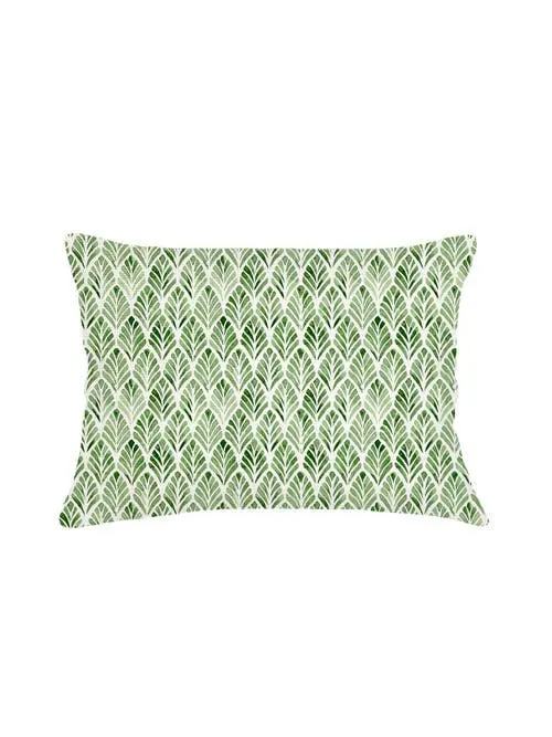 Anaya Geo Palm Velvet Pillow With Down Alternative Insert - Green