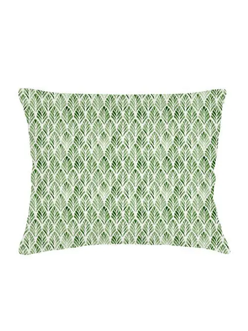 Anaya Geo Palm Velvet Pillow With Down Alternative Insert