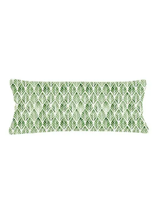 Anaya Geo Palm Velvet Pillow With Down Alternative Insert