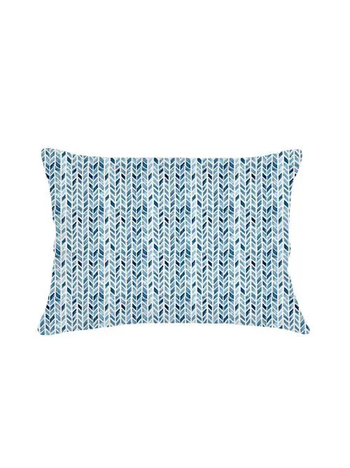 Anaya Chevron Velvet Pillow With Down Insert - Indigo