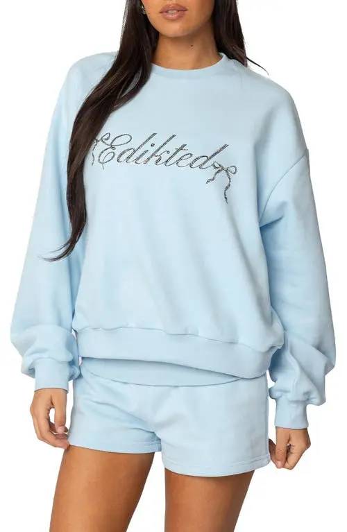 EDIKTED Super Oversize Crewneck Sweatshirt - Light-blue