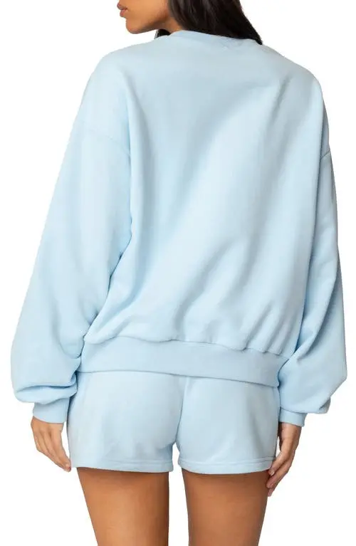 EDIKTED Super Oversize Crewneck Sweatshirt - Light-blue