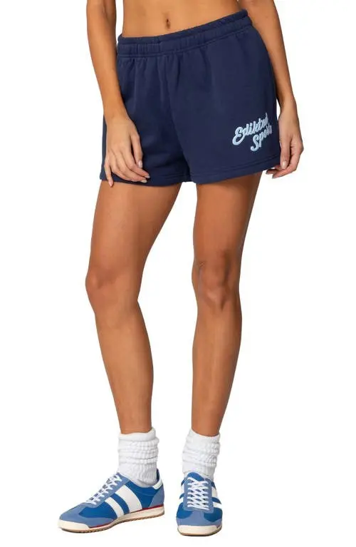 EDIKTED Fleece Shorts - Navy