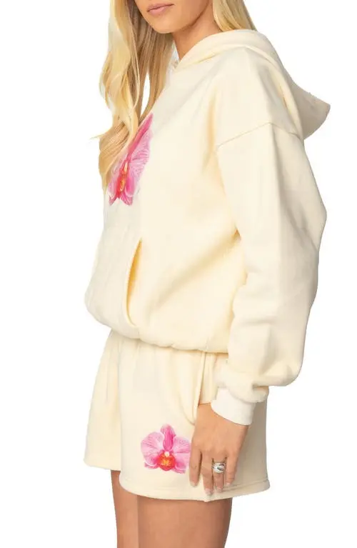 EDIKTED Orchid Graphic Hoodie - Yellow