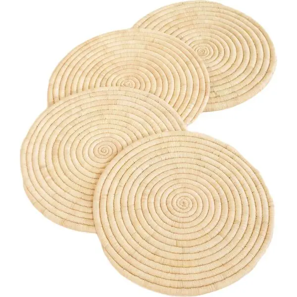 INDEGO AFRICA Raffia Placematset Of 4 - Natural