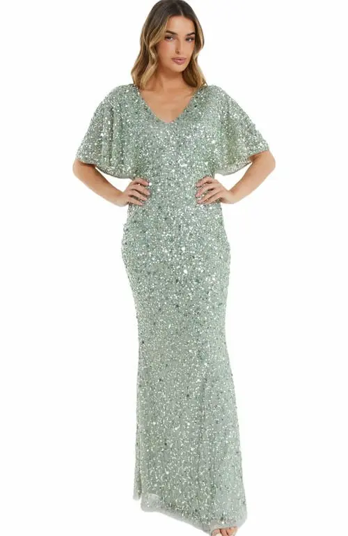 quiz rose gold dress Rose Gold Sequin Maxi Dress – Girl Meets Dress