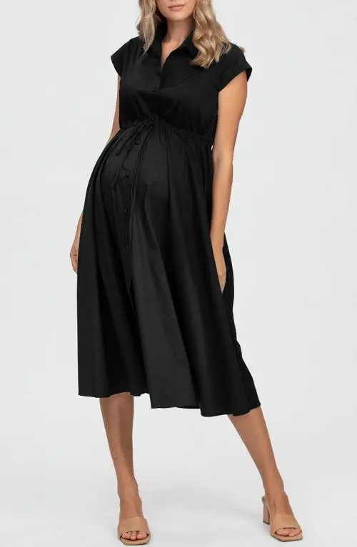 PIETRO BRUNELLI Short Sleeve Shirtdress - Black