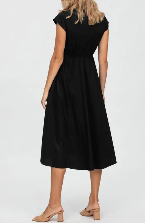 PIETRO BRUNELLI Short Sleeve Shirtdress - Black