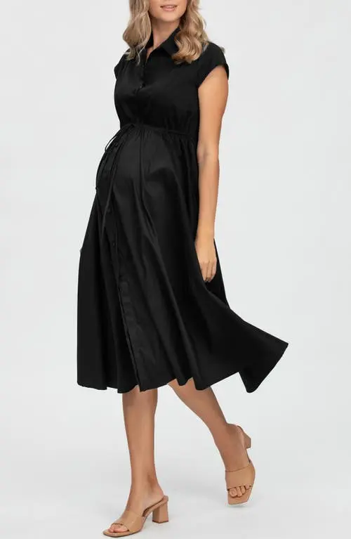 PIETRO BRUNELLI Short Sleeve Shirtdress - Black