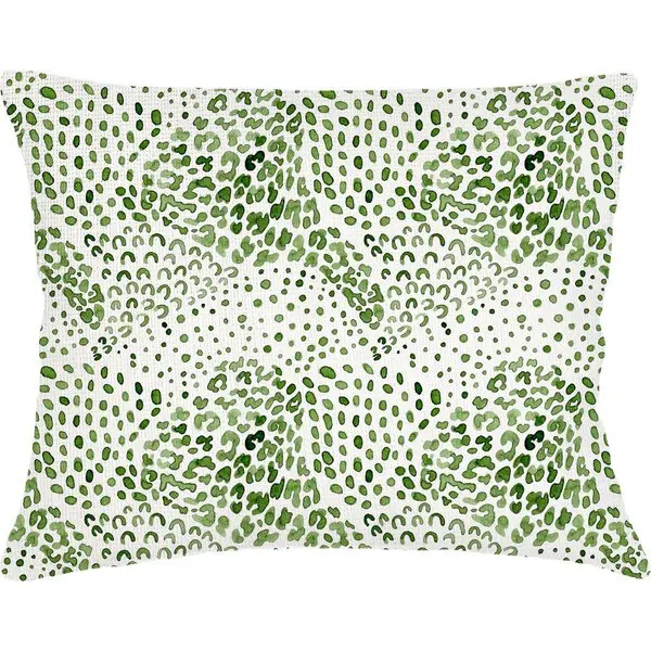 Anaya Cheetah Velvet Pillow With Down Insert - Green
