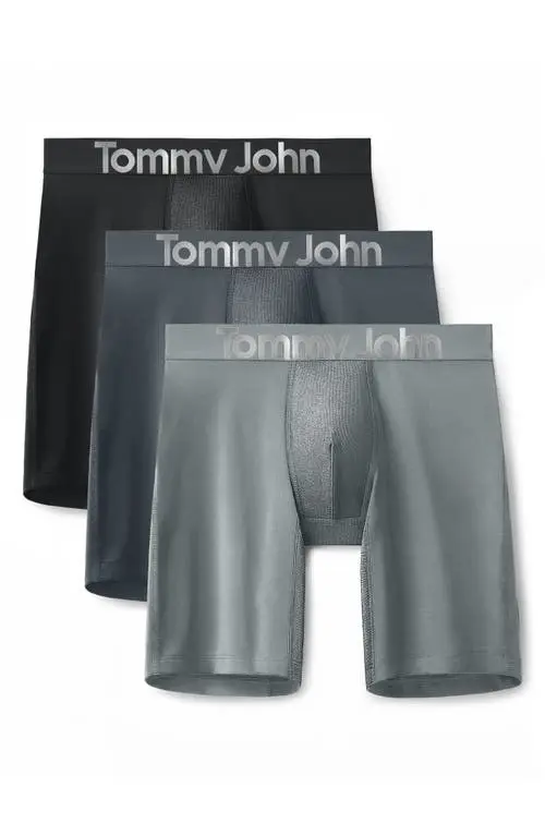 Tommy John 3-pack 360 Sport 8-inch Essentials Boxer Briefs - Black/ Turbulence/ Monument