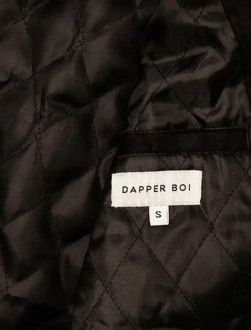 DAPPER BOI Microfiber Suede Bomber Jacket - Black