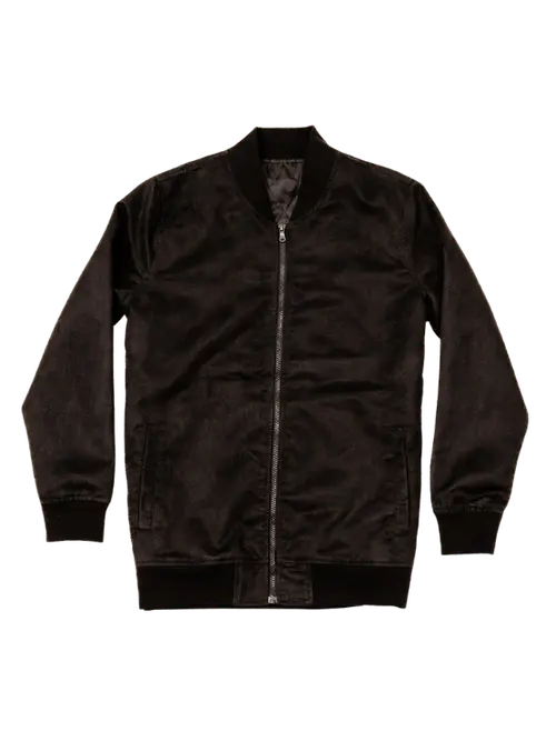 DAPPER BOI Microfiber Suede Bomber Jacket - Black