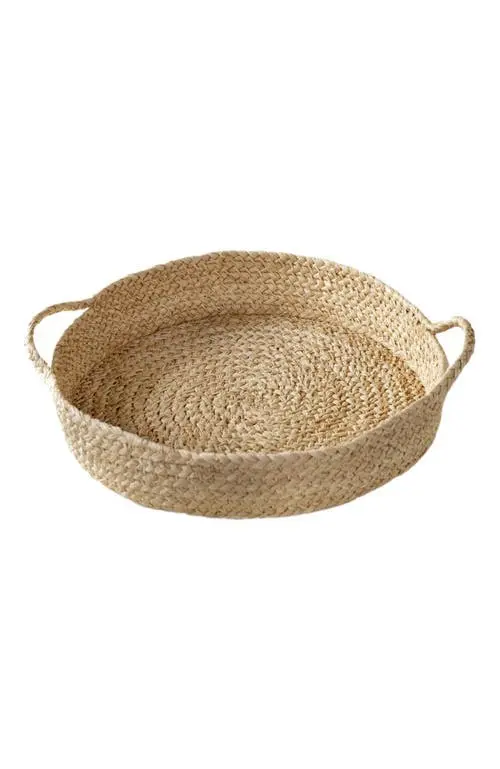 INDEGO AFRICA Braided Raffia Tray - Natural