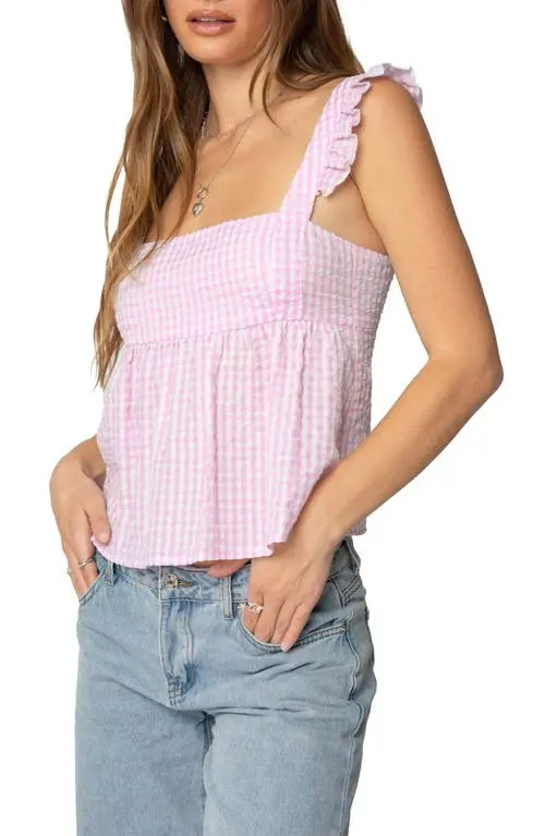 EDIKTED Jenson Backless Gingham Tank