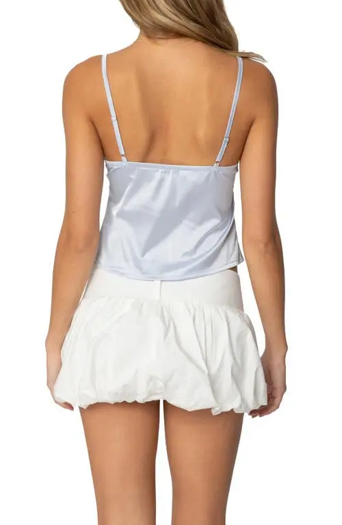 EDIKTED Imani Satin Camisole - Light-blue